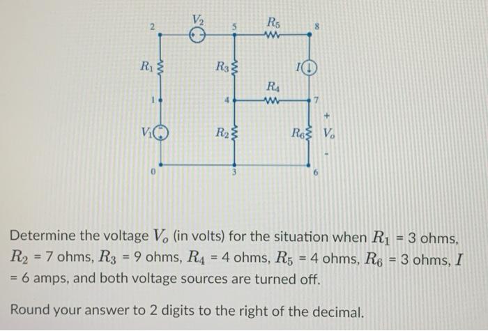 Solved Determine the voltage Vo (in volts) for the situation | Chegg.com