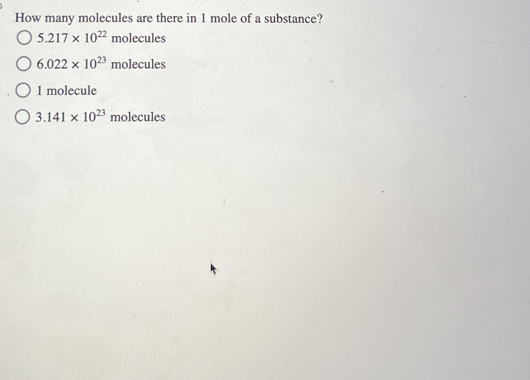 Solved How many molecules are there in 1 ﻿mole of a | Chegg.com