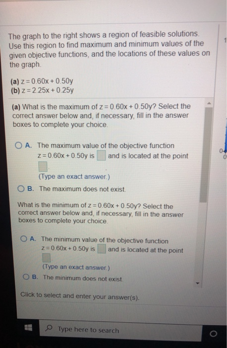 Solved The graph to the right shows a region of feasible | Chegg.com