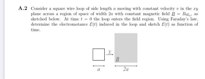 Solved 1.2 Consider a square wire loop of side length a | Chegg.com