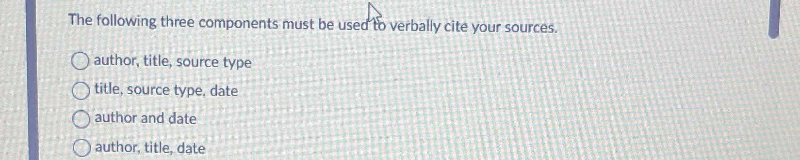 Solved The following three components must be used to | Chegg.com