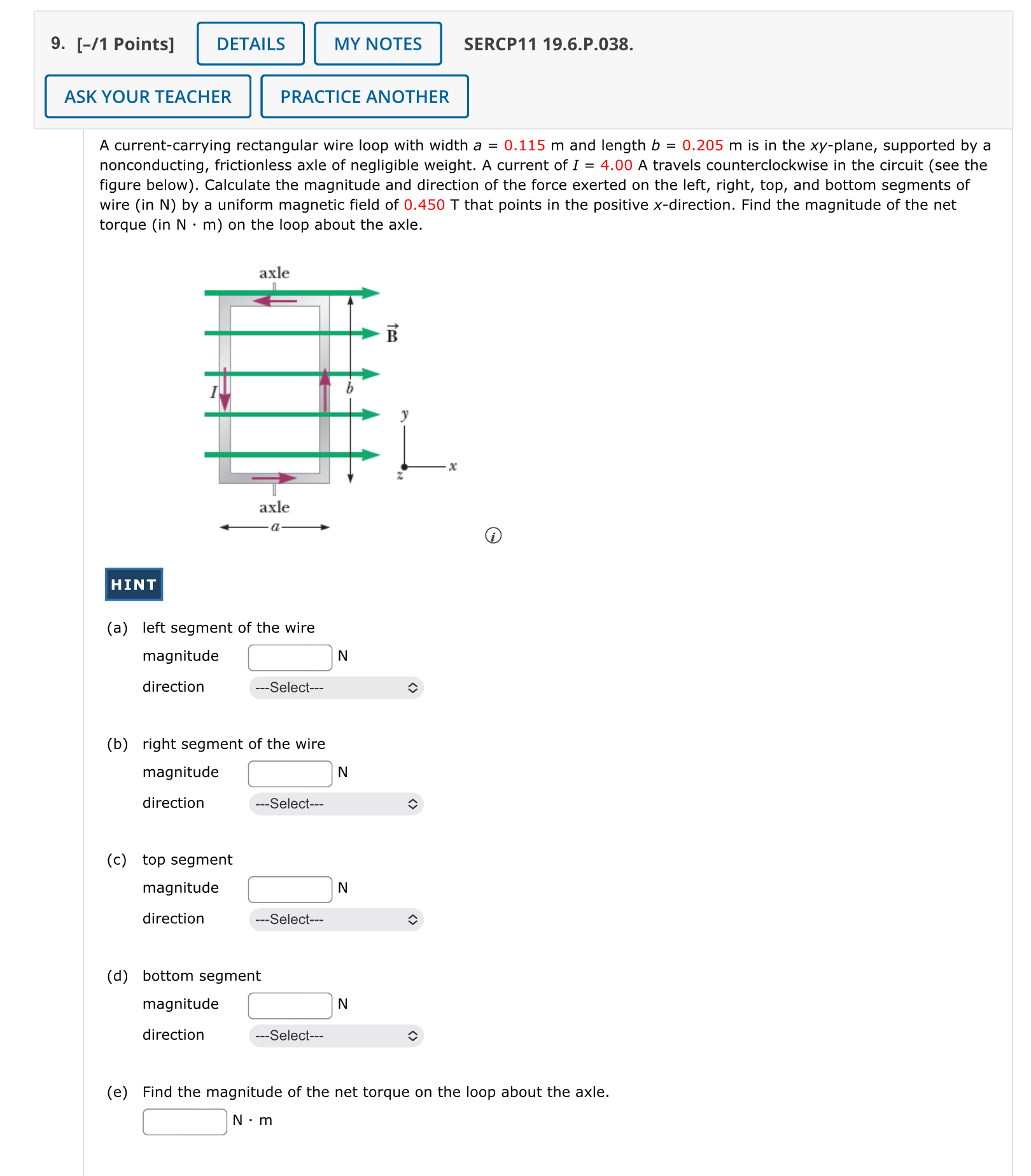 Solved A current-carrying rectangular wire loop with width | Chegg.com