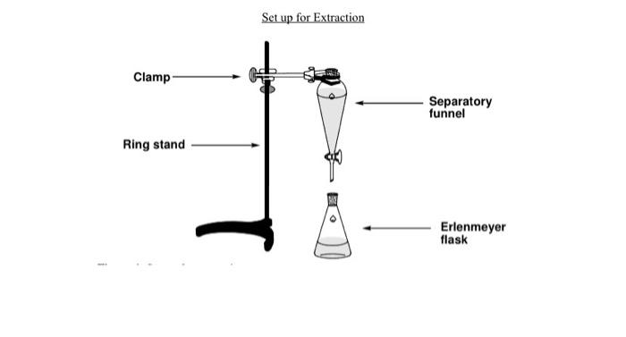Solved Set up for Extraction Clamp Separatory funnel Ring | Chegg.com