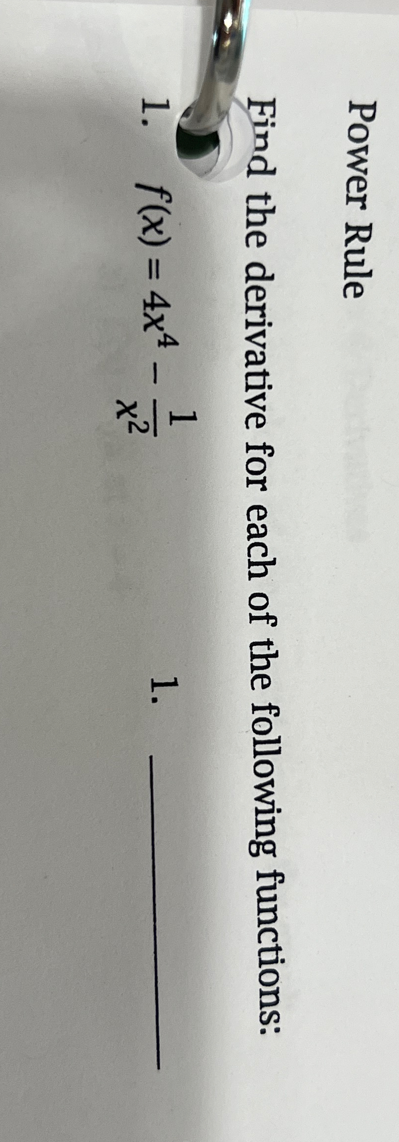 Solved Power RuleFind the derivative for each of the | Chegg.com
