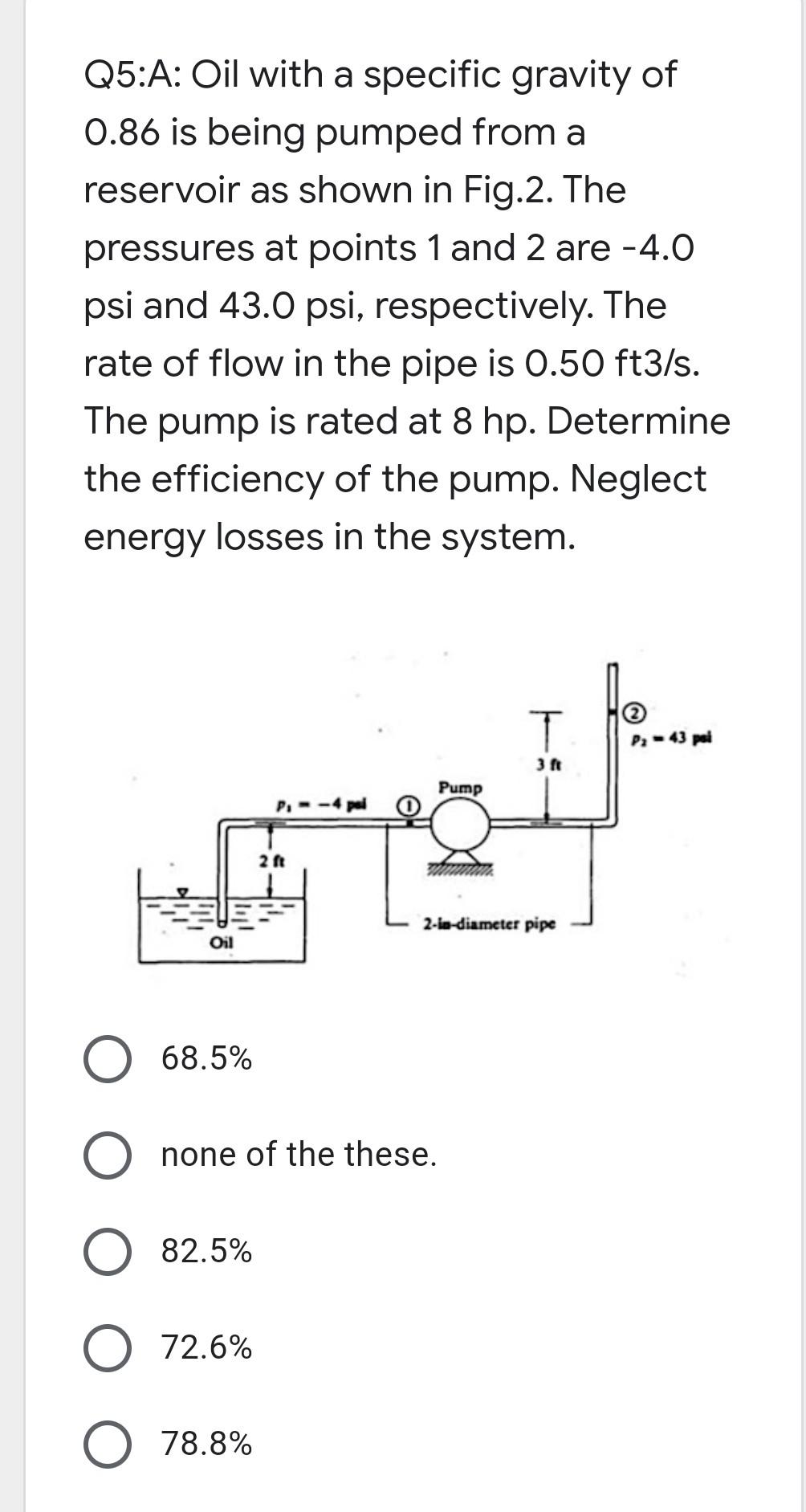 Solved Q5:A: Oil with a specific gravity of 0.86 is being | Chegg.com