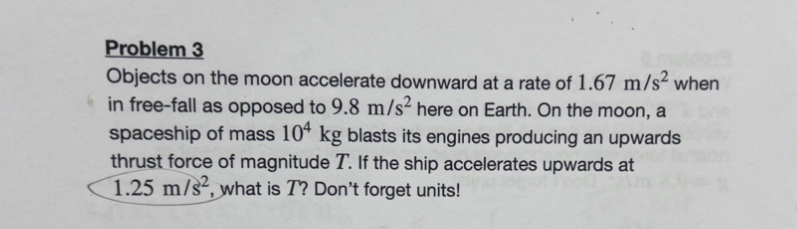 Solved Objects on the moon accelerate downward at a rate of | Chegg.com