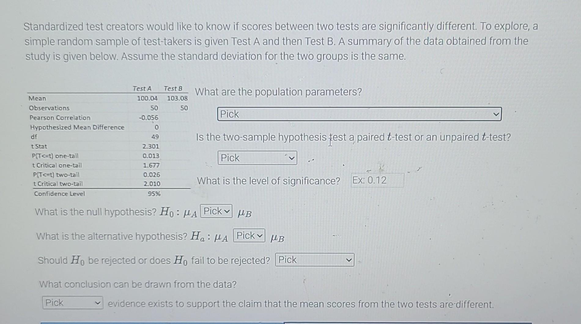Solved Standardized test creators would like to know if | Chegg.com
