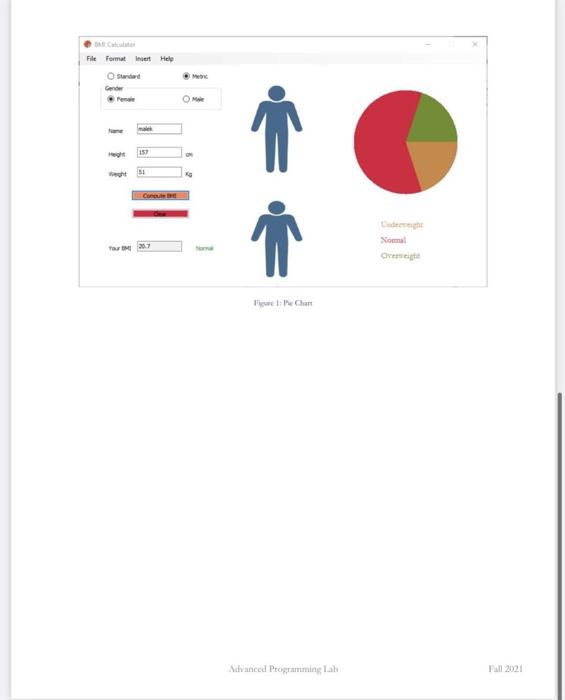 Solved Task 08 Graphics Part I: BMI Calculator Based on the | Chegg.com