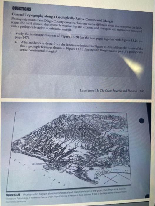 QUESTIOhS Coastal Topography along a Geologically | Chegg.com