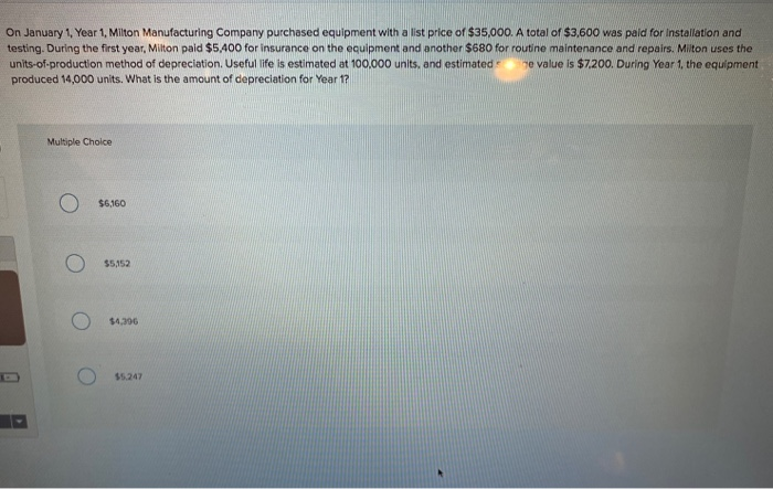 Solved On January 1, Year 1, Milton Manufacturing Company | Chegg.com