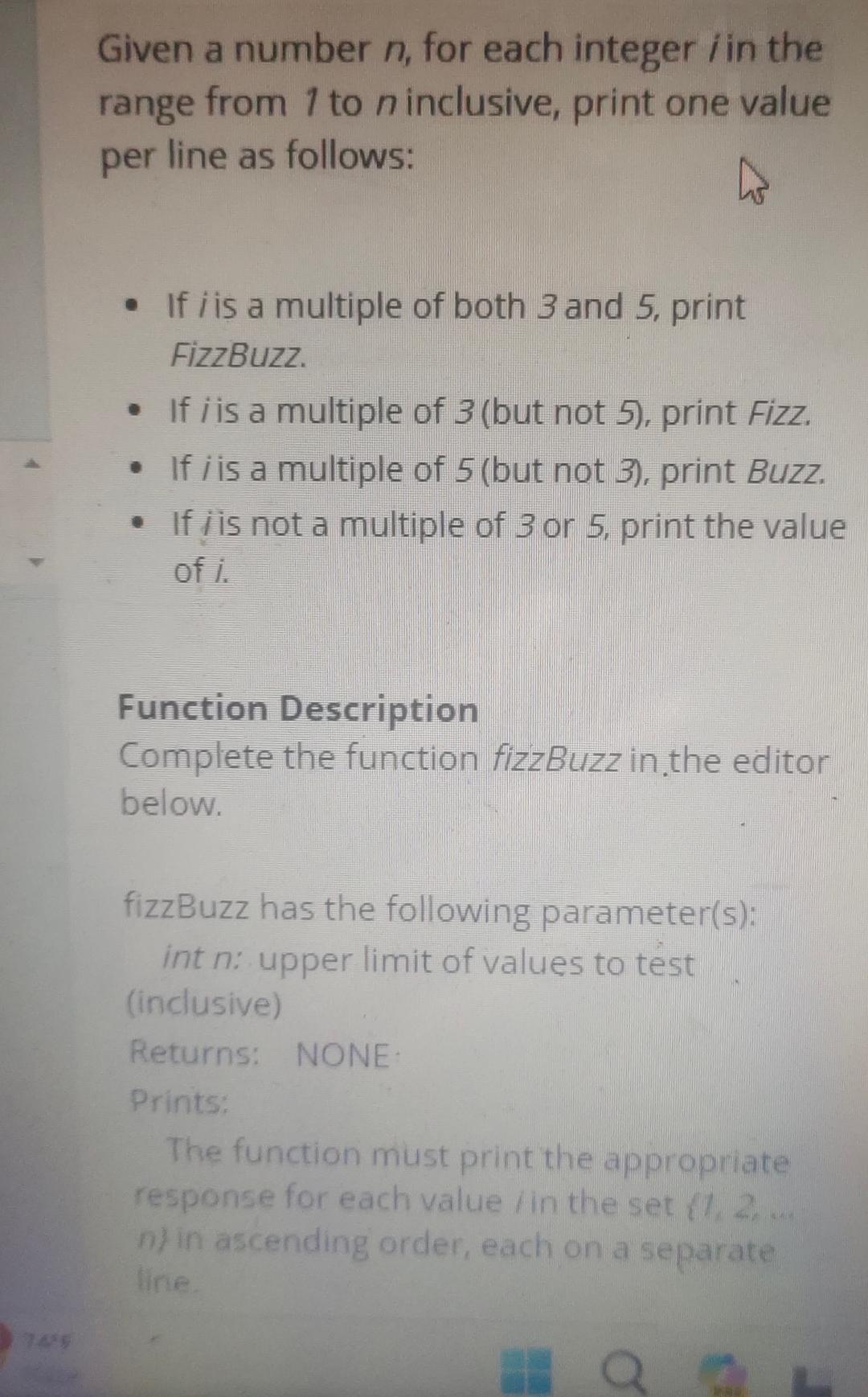 Solved Given a number n, ﻿for each integer i ﻿in the range | Chegg.com