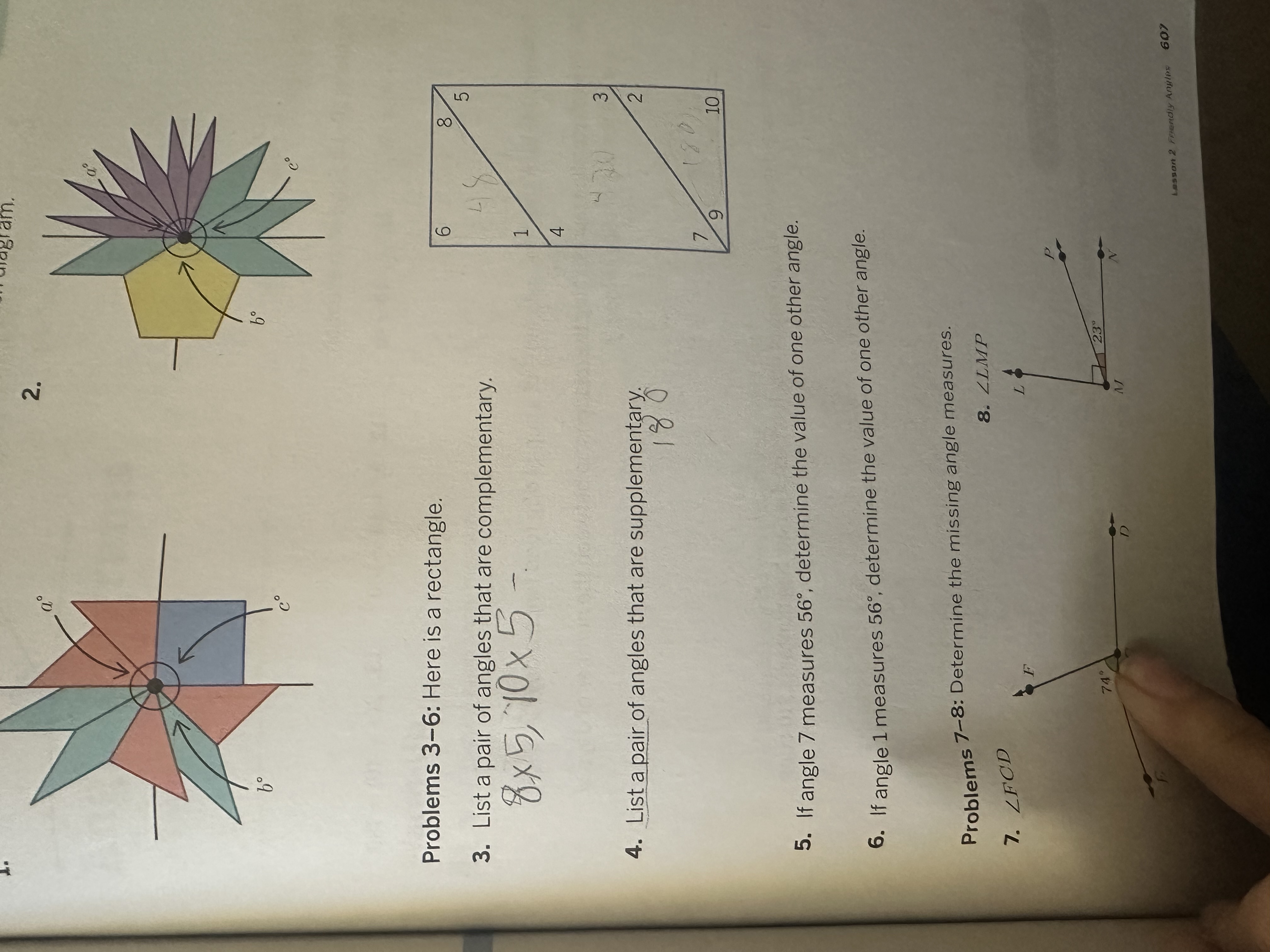 Problems 3-6: Here is ﻿a rectangle.List a pair of | Chegg.com
