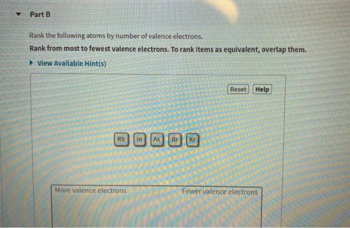 Solved Part A Rank the following elements by atomic radius. | Chegg.com