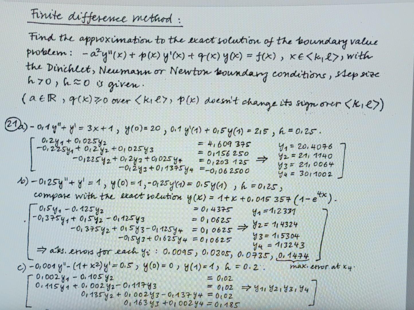 Finite difference method: Find the approximation to | Chegg.com