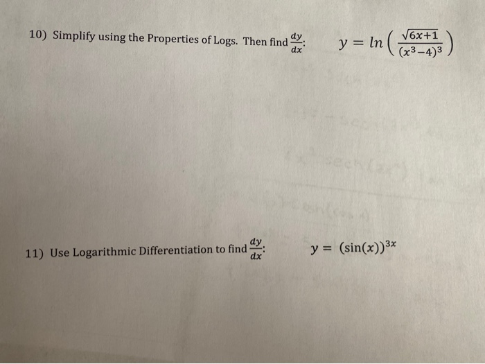 Solved 10) Simplify using the Properties of Logs. Then find | Chegg.com