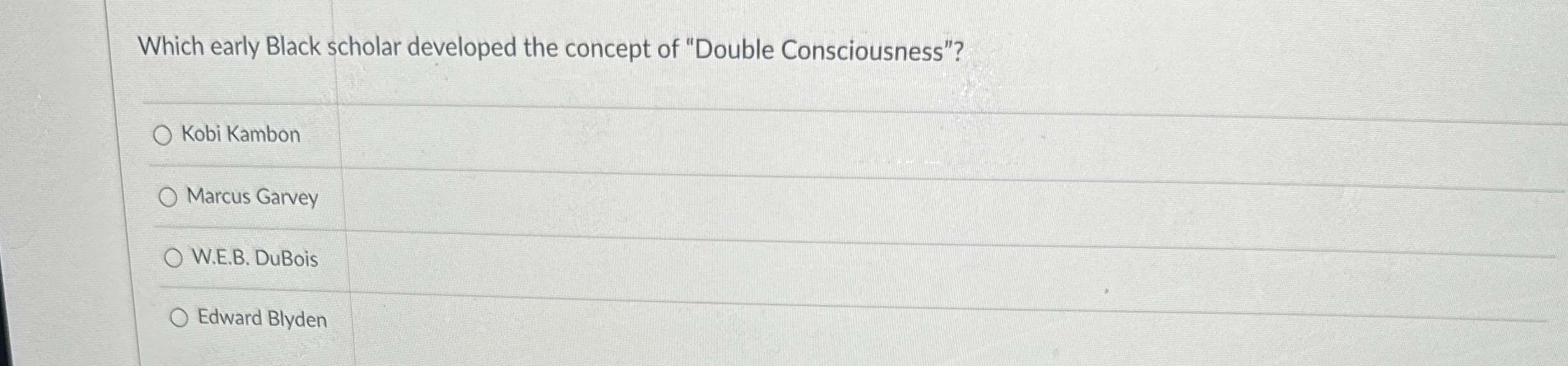 Solved Which early Black scholar developed the concept of | Chegg.com