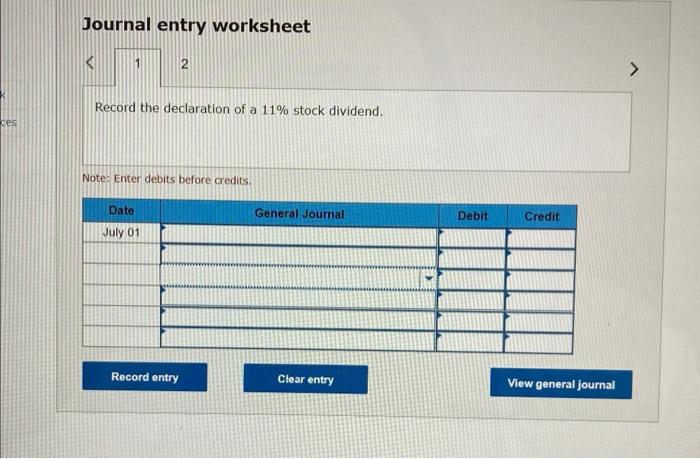 Solved Journal entry worksheet 1 N > Record the declaration | Chegg.com