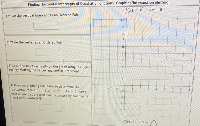 Solved Finding Horizontal Intercepts of Quadratic Functions. | Chegg.com
