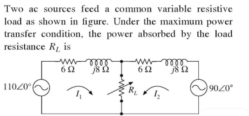 Solved Two ac sources feed a common variable resistive load | Chegg.com