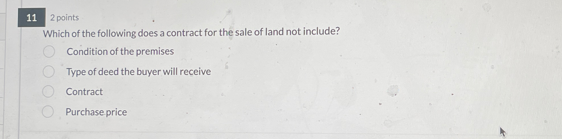 Solved 112 ﻿pointsWhich of the following does a contract for | Chegg.com