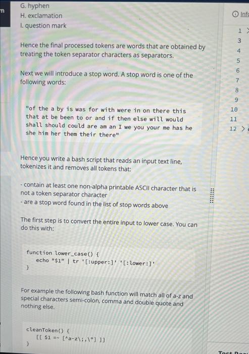 Solved You will write a bash script that "cleans text". We | Chegg.com