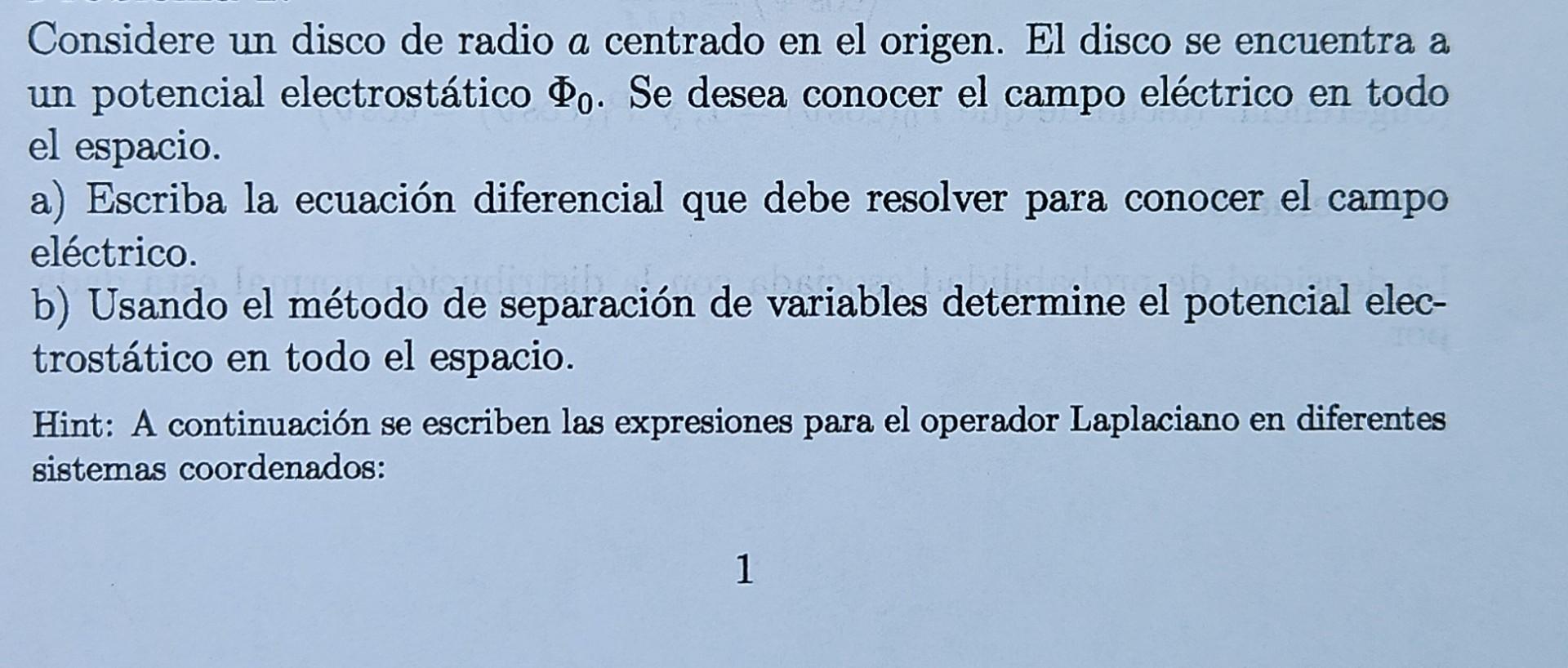 Solved Considere un disco de radio a centrado en el origen. | Chegg.com