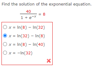 Solved Find the solution of the exponential | Chegg.com