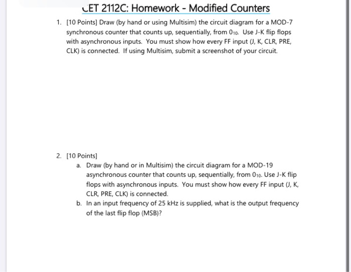Solved CET 2112C: Homework - Modified Counters 1. [10 | Chegg.com