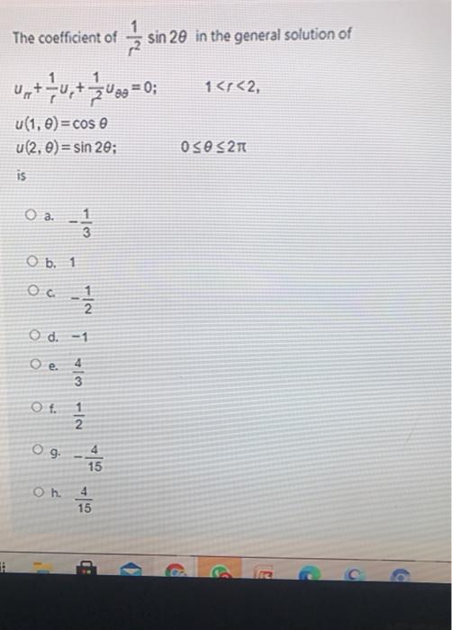 Solved The coefficient of į sin sin 20 in the general | Chegg.com