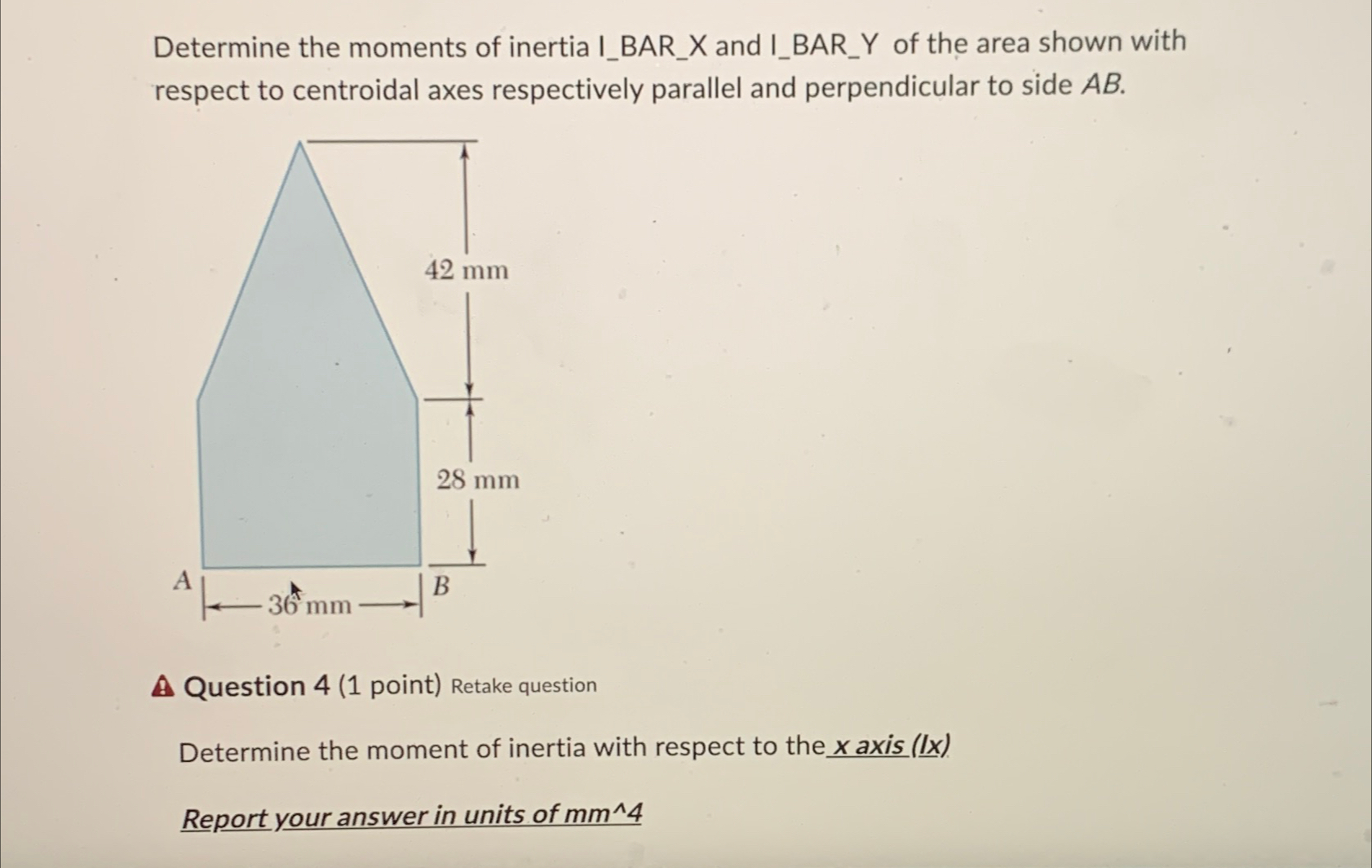 Solved Determine the moments of inertia I_BAR_X and I_BAR_Y | Chegg.com