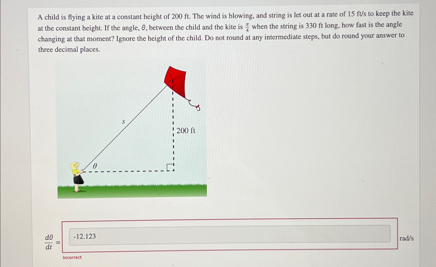 Solved A child is flying a kite at a constant height of | Chegg.com