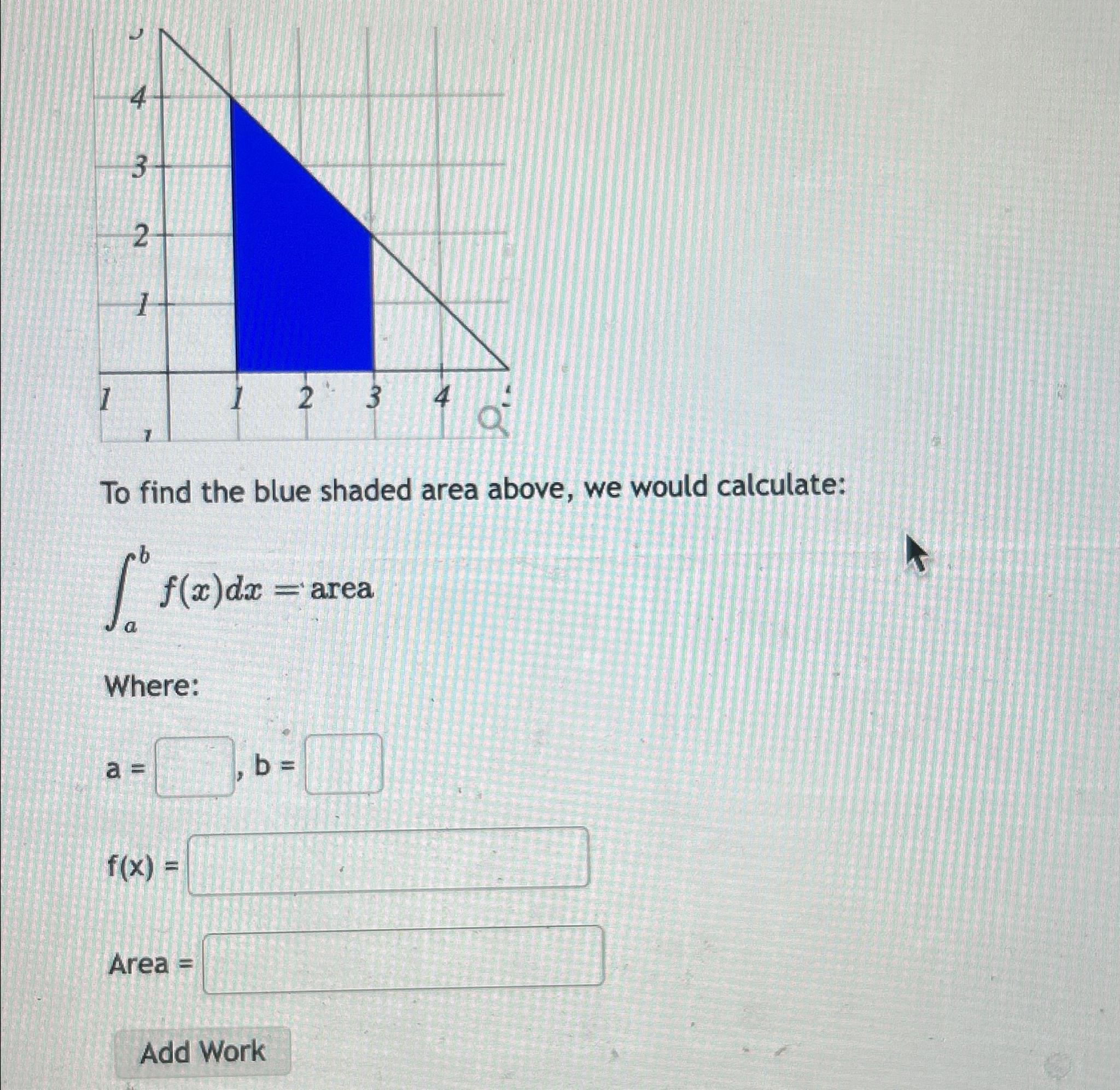 Solved To find the blue shaded area above, we would | Chegg.com