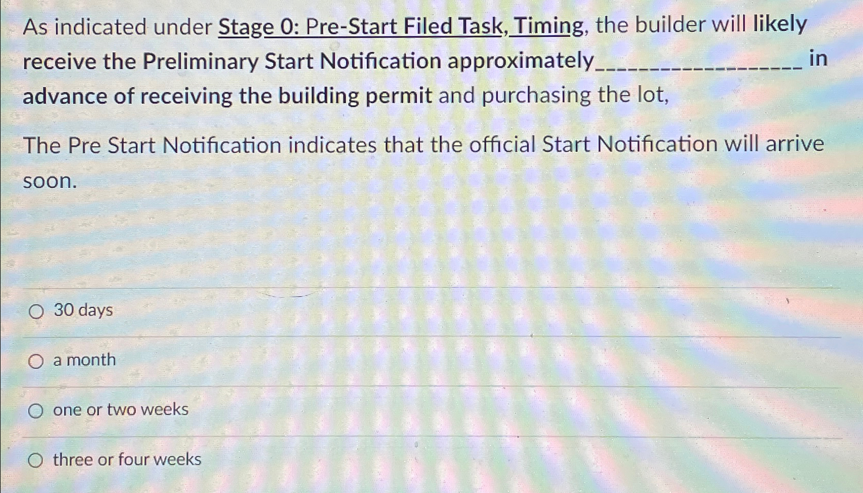 Solved As indicated under Stage 0: Pre-Start Filed Task, | Chegg.com