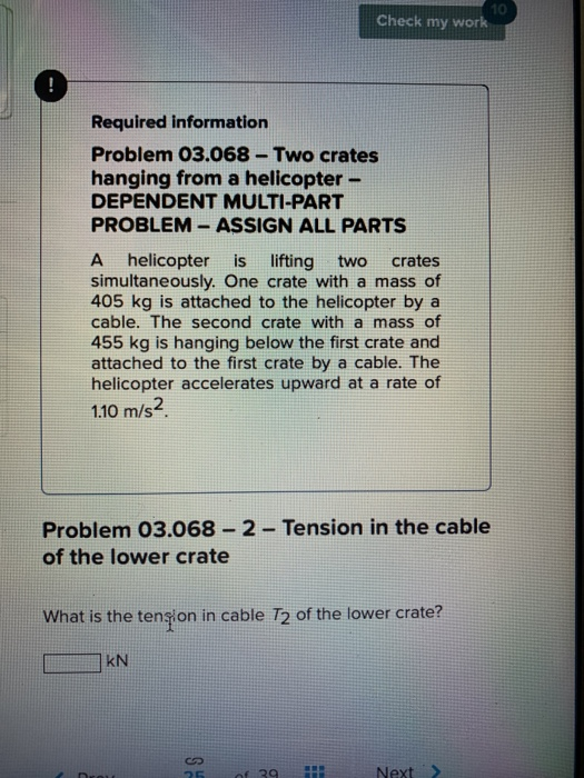 Solved 10 Check my work ! Required information Problem | Chegg.com
