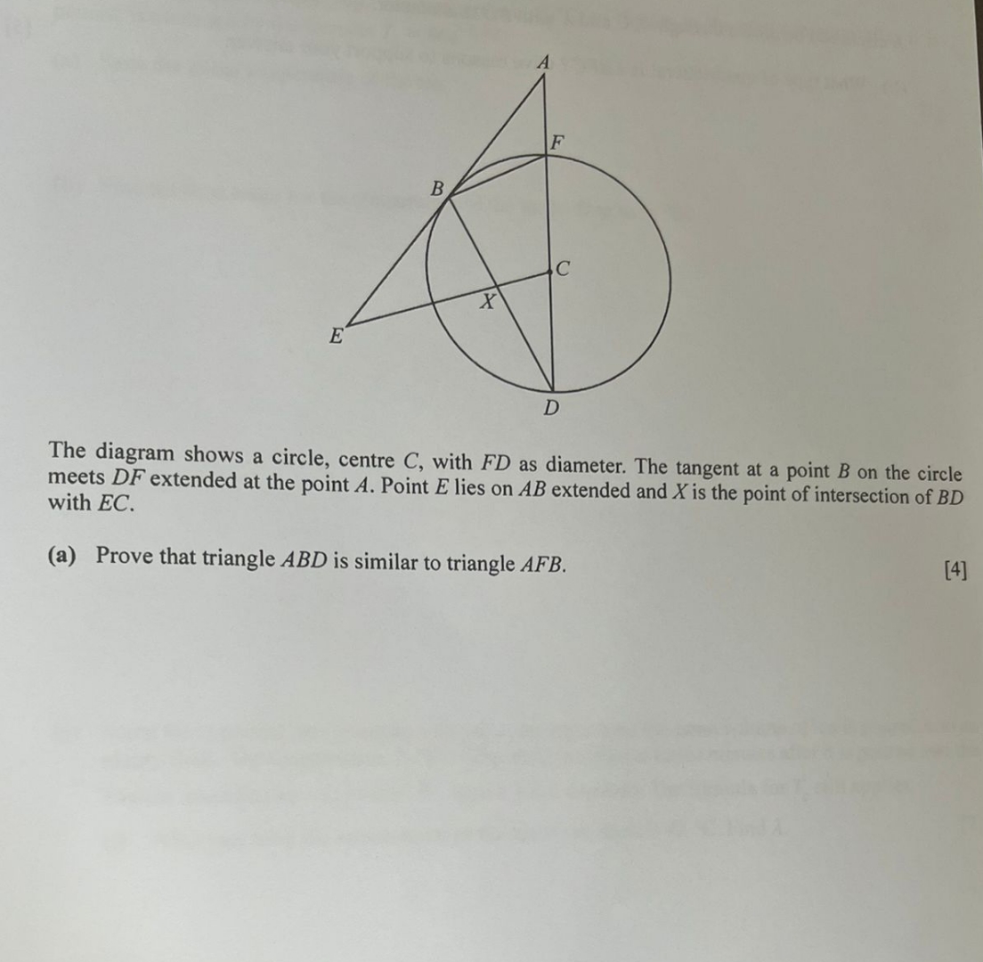 The diagram shows a circle, centre C, ﻿with FD ﻿as | Chegg.com