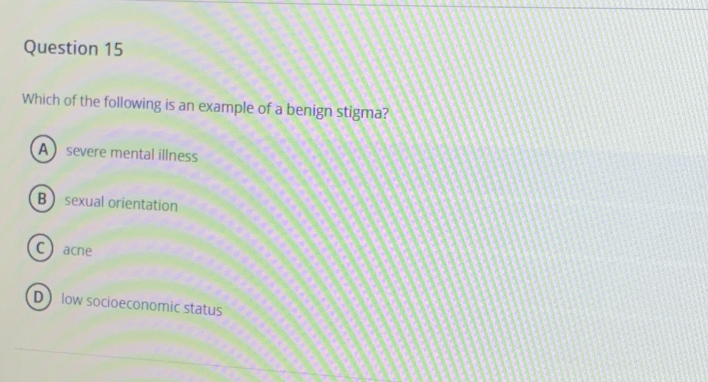 Solved Question 15Which of the following is an example of a | Chegg.com