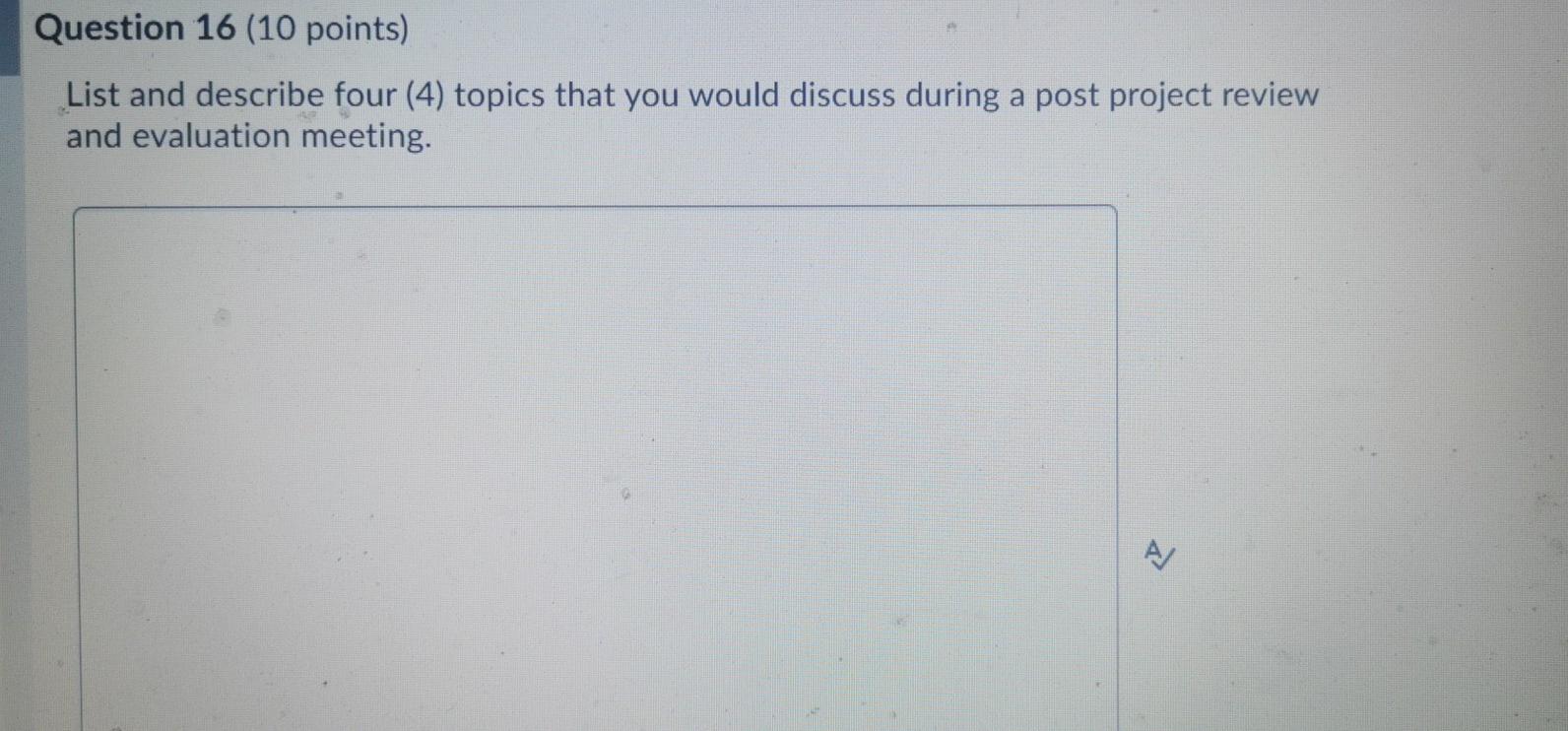 Solved Question 16 (10 points) List and describe four (4) | Chegg.com