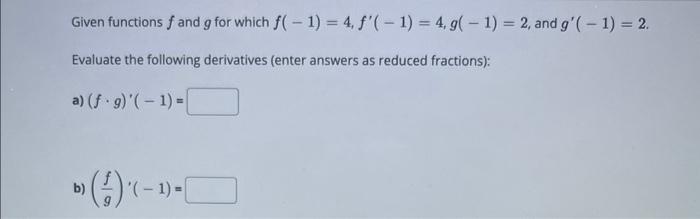 Solved Given functions f and g for which | Chegg.com