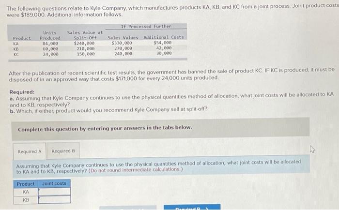 Solved The following questions relate to Kyle Company, which | Chegg.com