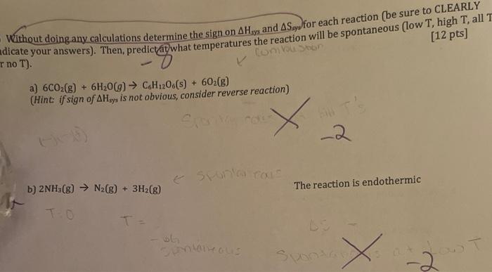 Solved Without doing any calculations determine the sign on | Chegg.com