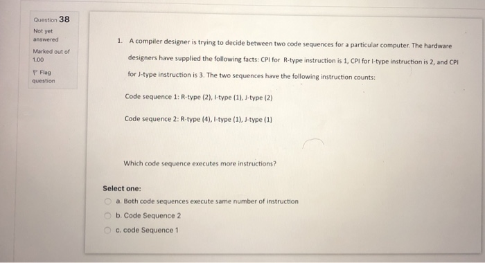 Solved Question 33 Not yet answered The classic CPU | Chegg.com