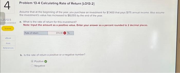 Solved Problem 13-4 Calculating Rate of Return [LO13-2] | Chegg.com