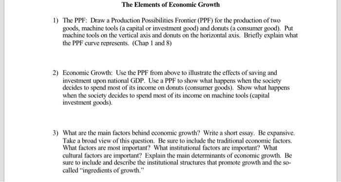 Solved The Elements of Economic Growth 1) The PPF: Draw a | Chegg.com