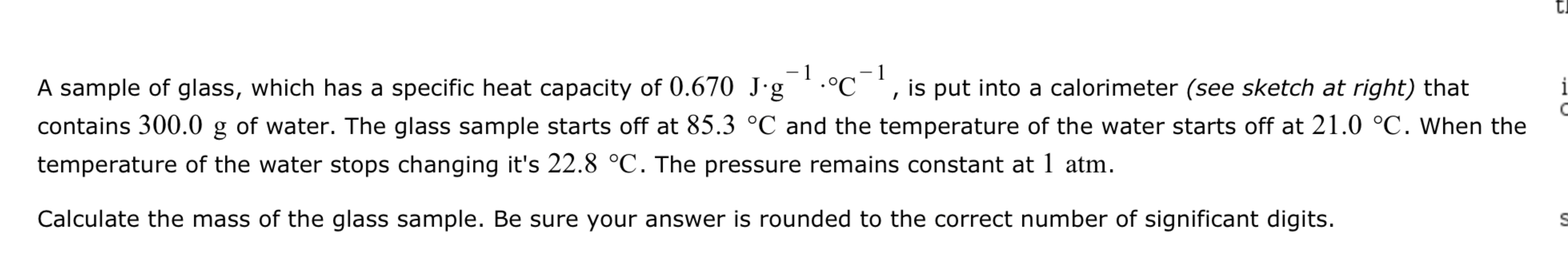 Solved A sample of glass, which has a specific heat capacity | Chegg.com