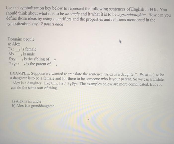 Solved Use the symbolization key below to represent the | Chegg.com