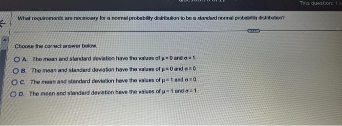Solved What requirements are necessary for a normal | Chegg.com