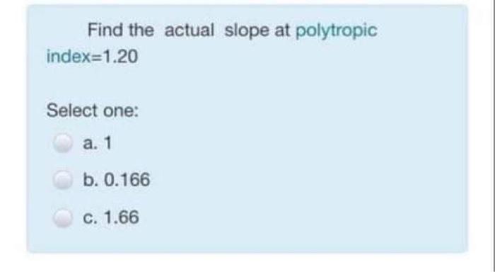 Find the actual slope at polytropic index=1.20 Select | Chegg.com