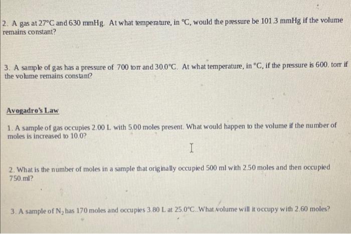 Solved Name Gas Laws Worksheet - Boyle's Law. Charles's Law. | Chegg.com