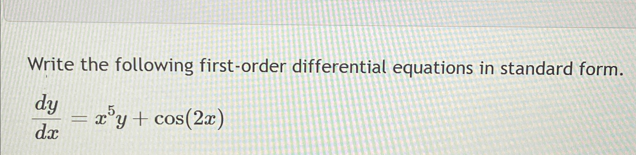 Solved Write the following first-order differential | Chegg.com