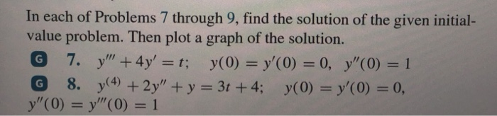 Solved In each of Problems 7 through 9, find the solution of | Chegg.com